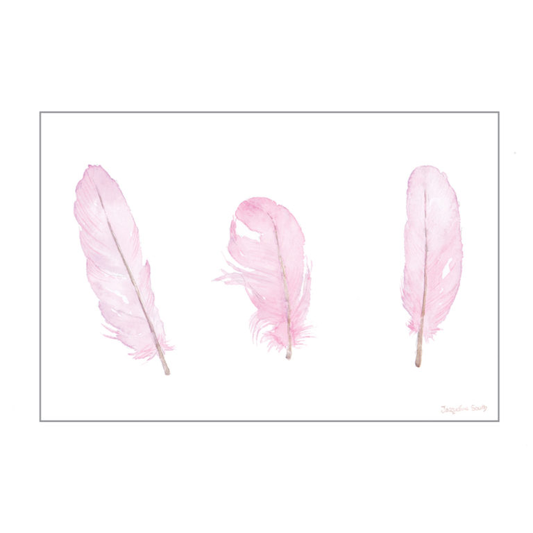 Pink Feathers Print | Jacqueline South Illustration and Design