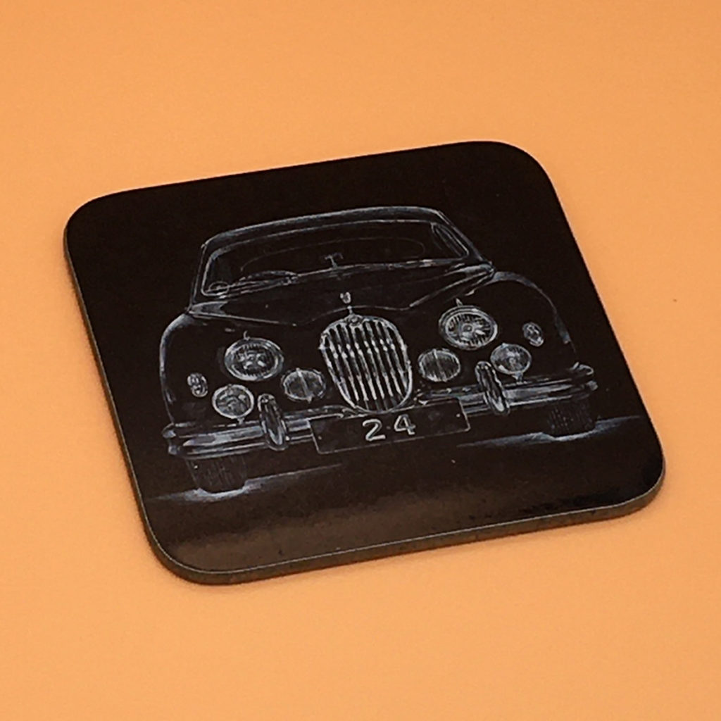 Jaguar Classic Car coaster | Jacqueline South Illustration and Design